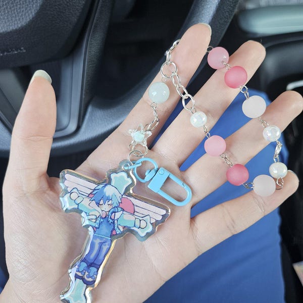 Yaoi & Yuri Jesus Seragaki Aoba + Kaname Madoka Keychain / Rosary (3 ...