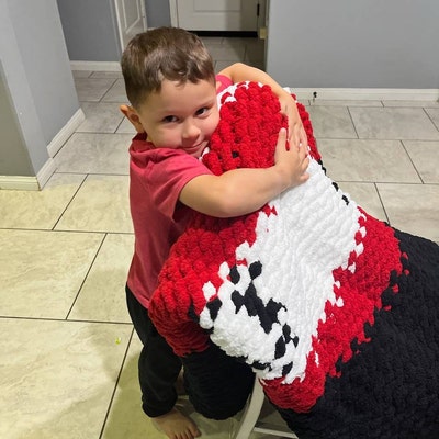 American Flag Hand Knitted Chunky Blanket - Etsy