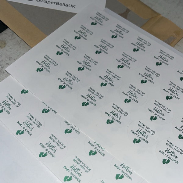 Personalised Thank You for Being Part of Baby Shower Foiled Stickers ...