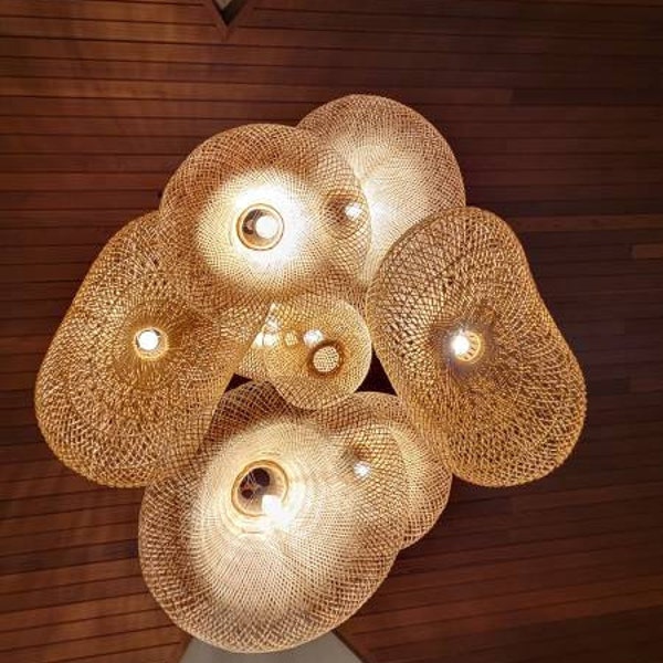 Extra Large Bamboo Pendant Light 1.10m, Bohemian Decor, Oversize ...