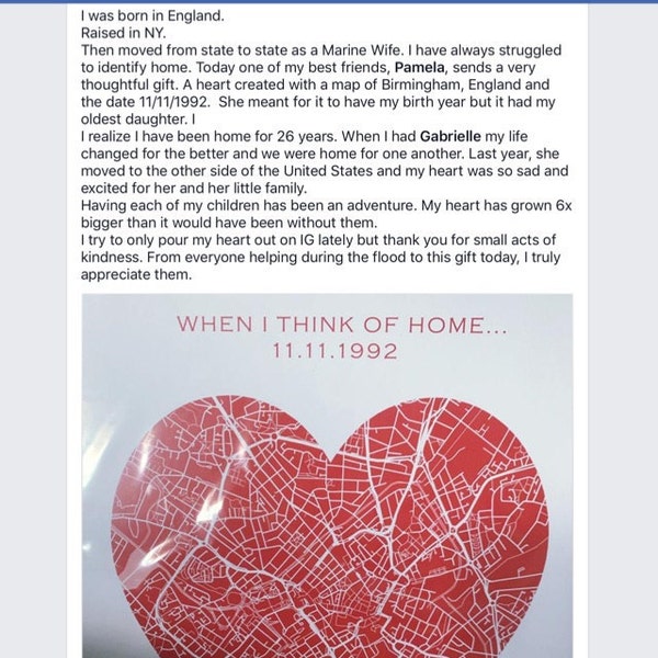 St Thomas Custom Horizontal Heart Map Art - Personalized Names, Wedding ...