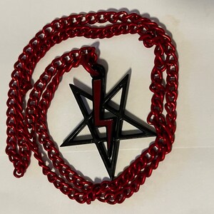 Black Metal Trident Pendant Lucifer Thelema Necklace Satanic - Etsy