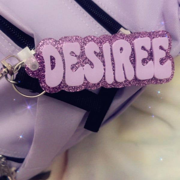 Backpack Name Tag Acrylic Keychain Personalized Acrylic Name Tag Diaper ...