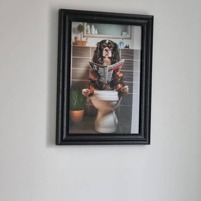 Black Cockapoo on the Loo, Funny Toilet Humour Dog Print - Etsy