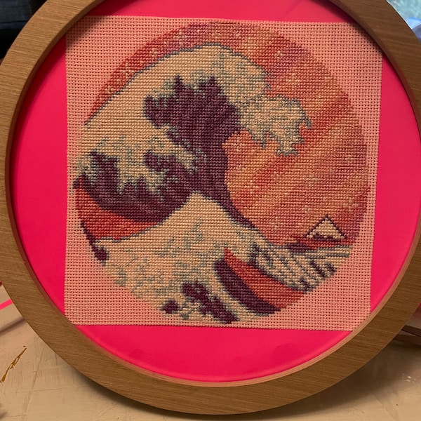 Great Wave Cross Stitch Pattern, Japan Cross Stitch, Galaxy Cross ...