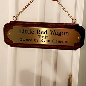 Fancy Horse Stall Name Plate Solid Brass and Wood Personalized, Stall ...