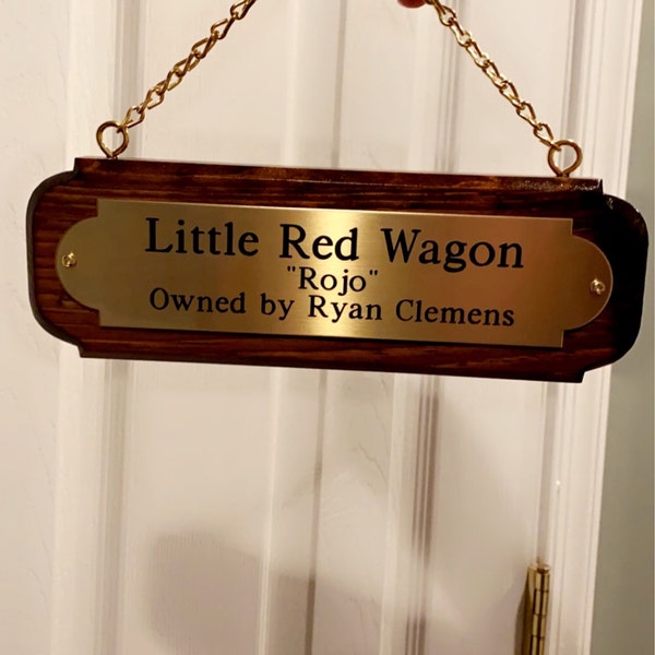 Fancy Horse Stall Name Plate Solid Brass and Wood Personalized, Stall ...