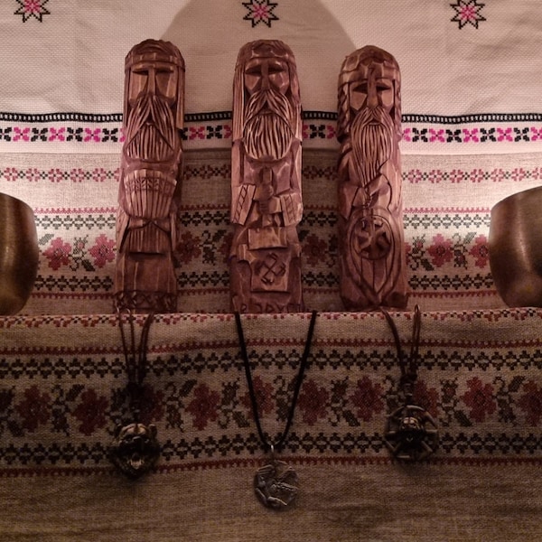 Hand Carved Wooden Slavic Gods: Svarog, Rod, Veles, Perun, Dajdbog - Etsy