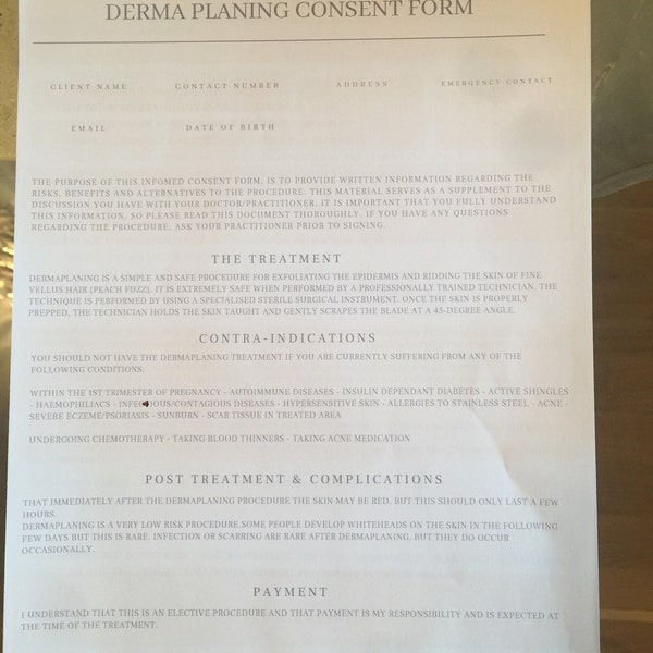 Aesthetics Client Questionnaire Form - Download & Print - Client Record ...