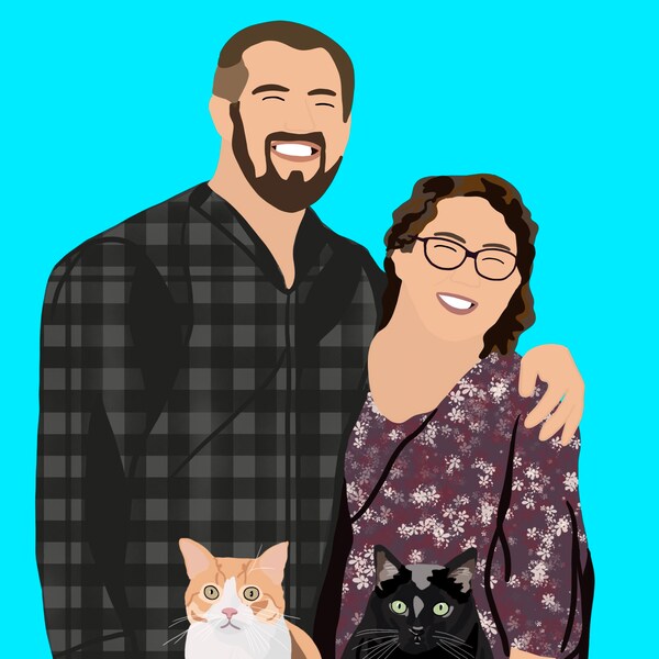 Custom Portrait Illustration | Digital & Physical Prints | Photo to ...