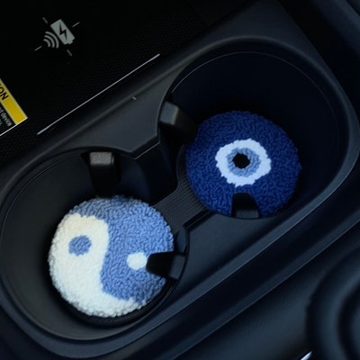 Set of 2 Blue Car Coasters,cute Car Accessories,customisable Car Decor ...