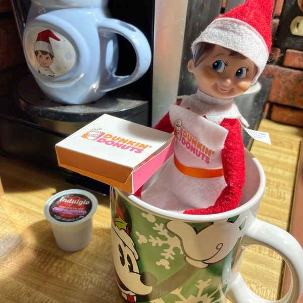 Dunkin Donuts Elf Display Prop, Doll Costume, Elf Clothes, Christmas ...