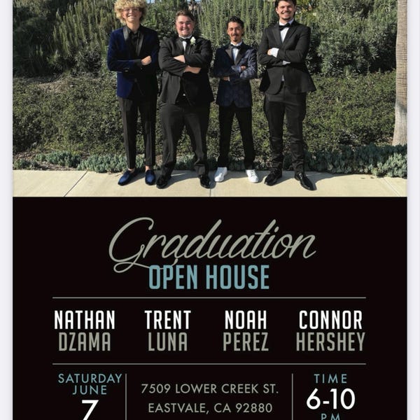 Graduation Party Group Invitation Group Grad Party Grad Announcement ...