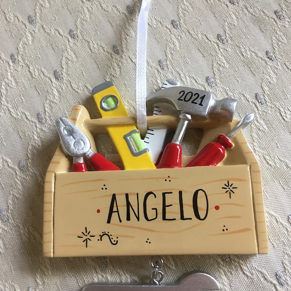 Tool Box Ornament, Personalized Tool Chest Christmas Ornament, Handyman ...