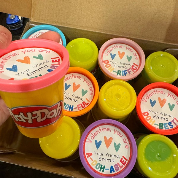 Personalized Valentine's Day Play-doh Tag, Play Dough Valentine ...