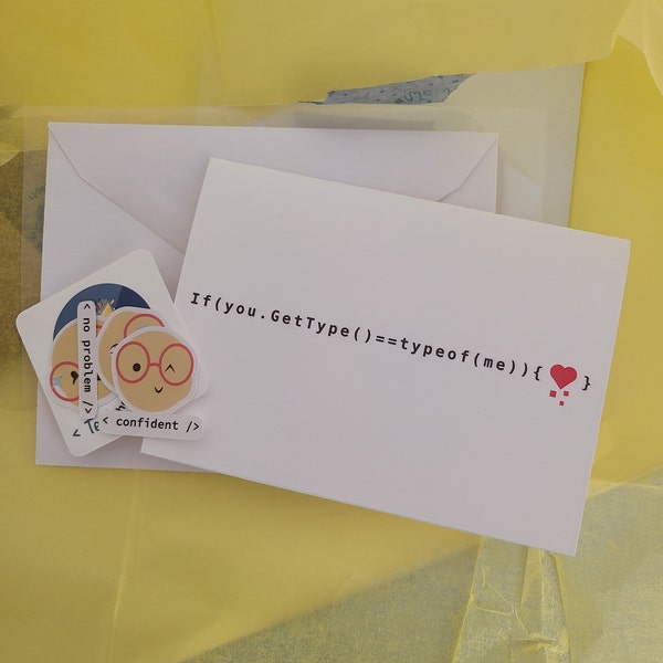 Programmer Valentines Day Card computer Science Art Valentine Mini ...