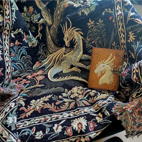 Medieval Aesthetic Dragon Blanket | Fairytale Inspired Nursery Decor ...