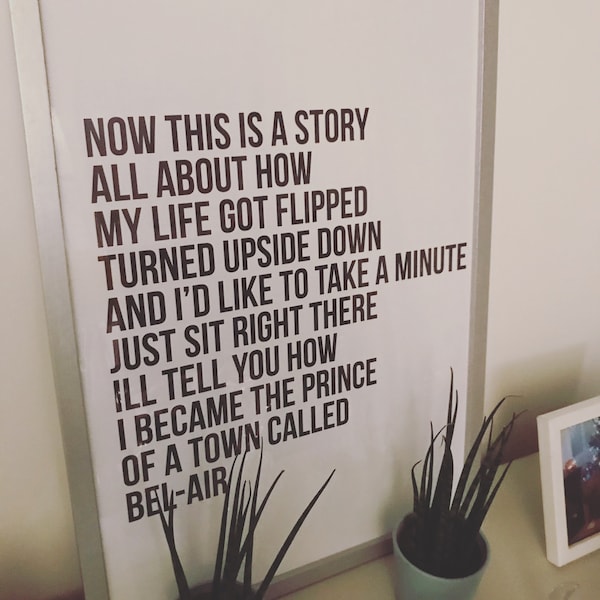 Fresh Prince, Lyrics Poster, Retro Prints, 90s Prints, Gallery Wall ...