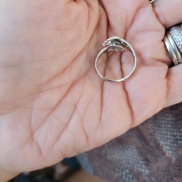 Antique Silver Ring,silver Hand Ring, Statement Jewelry, Hugging Ring ...
