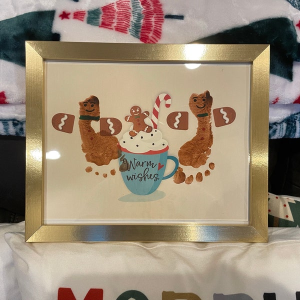 Warm Wishes Gingerbread Footprint Art Craft / First Christmas Xmas Baby ...
