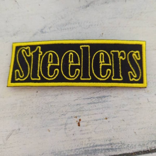 Steelers Text Embroidered Applique Iron or Sew on Patch 4" X 1.4" or 8 ...