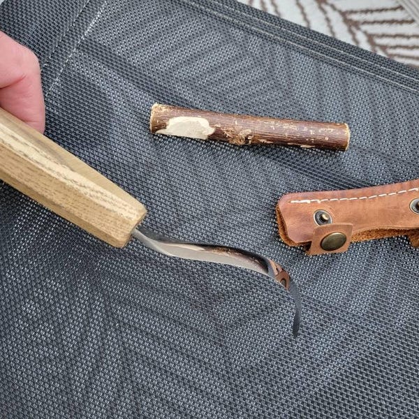 Hand-forged Sloyd Knife. Woodworking Knife. Ergonomic Ash Handle ...