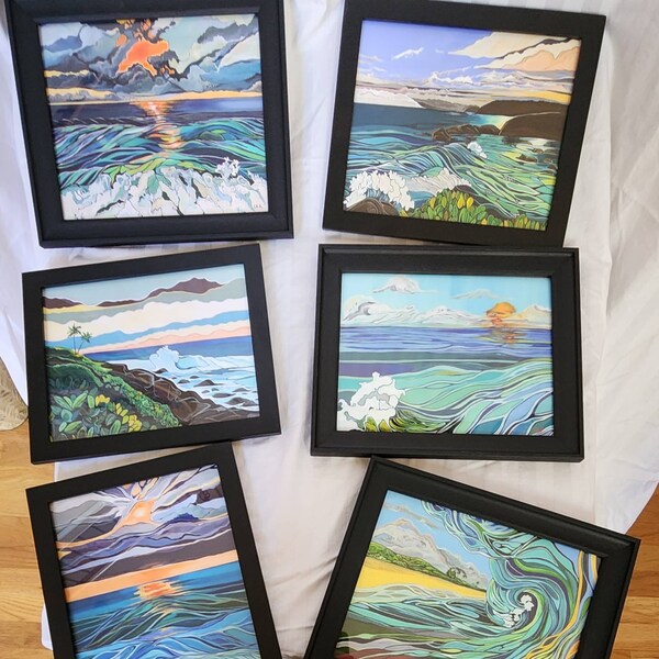 Art Print of a Colorful Ocean Wave. Fun and Whimsical Ocean and ...