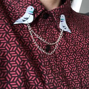 Pigeon Collar Clip Chain Hand Painted Jewellery Jewelry - Etsy