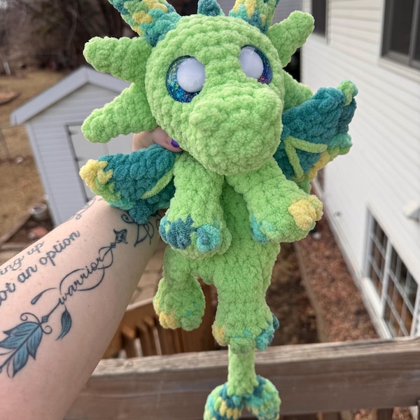 Neptune the Dragon Snuggler | PDF Crochet Amigurumi Pattern | Low Sew ...