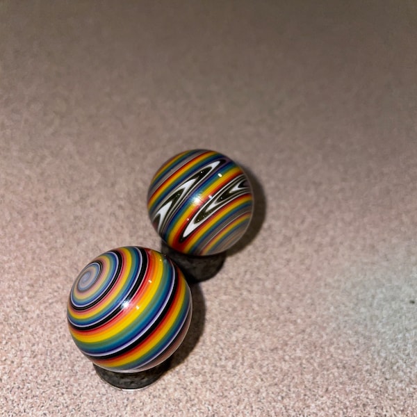Linework Surprise Marbles 1", Rainbow Marbles, Mystery Marbles, Wig-wag ...
