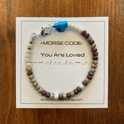 Custom Morse Code Beaded Wrap Bracelet, Long Message, Motivational ...