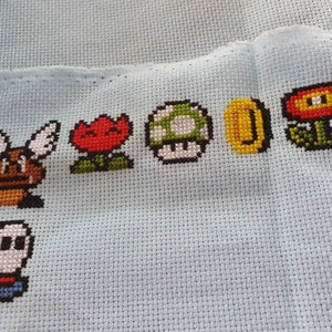 Super Mario Sampler retro Video Game Super Mario Cross Stitch Pattern ...