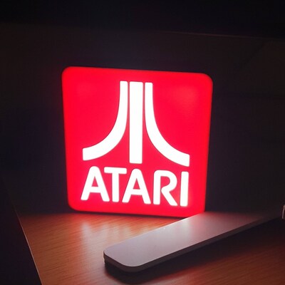 Atari USB Light up Retro Logo, 3D Printed, Led Light up Sign, Video ...