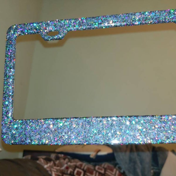 Pale Pink Glitter Resin License Plate Frame - Etsy