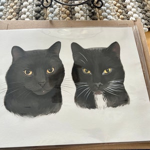 Custom Portrait of 2 Cats Two Cat in One Portrait Cat Portrait | Etsy