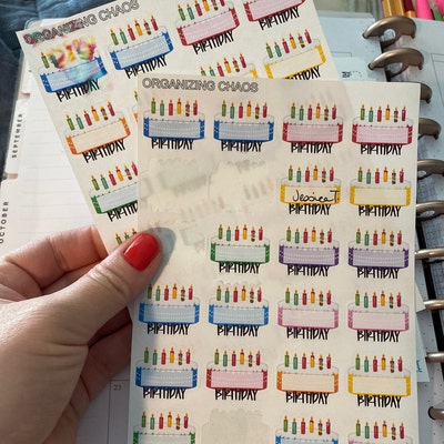 Birthday Cake Planner Stickers, Birthday Planner Stickers, Birthday ...