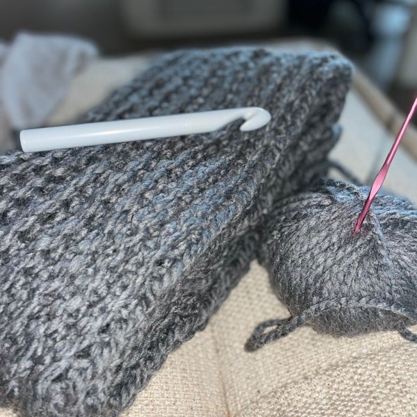 Crochet Pattern | the Graham | Chunky Long Oversized Ribbed Scarf Easy ...