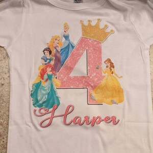 Disney Princess Birthday Shirtprincess Birthday Shirt Girls - Etsy