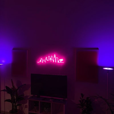 Atlanta GA Skyline Neon Sign, Philadelphia Skyline Neon Light ...