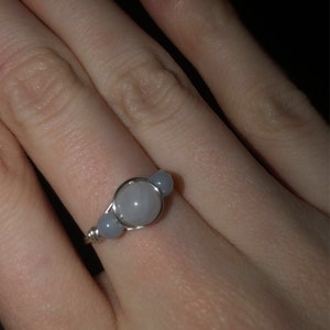 Celestite Crystal & Angelite Sterling Silver Wire Wrapped Gemstone BEAD ...