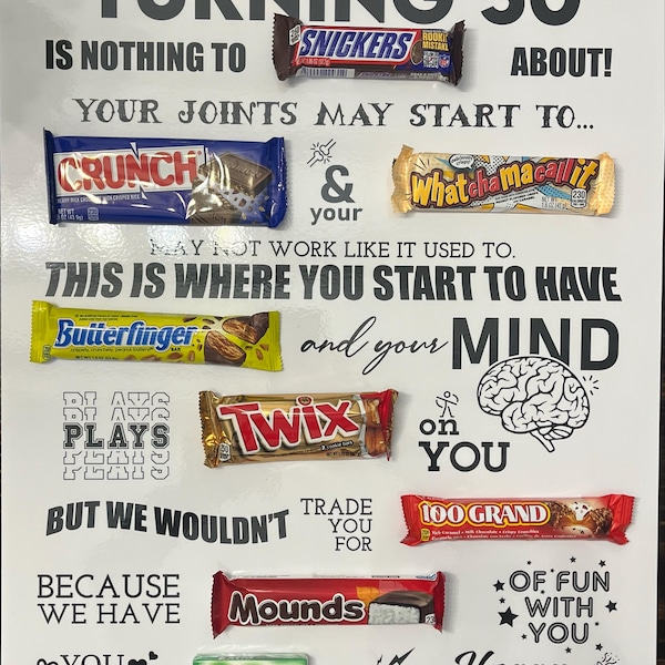 50th Birthday PRINTABLE Candy Poster | Birthday Candy Sign | Born in ...