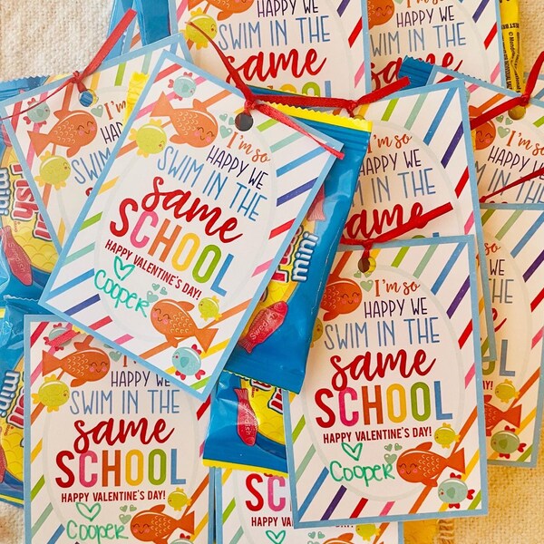 Fish Valentine's Day Printable Tag, Swedish Valentine, Gold Fish ...