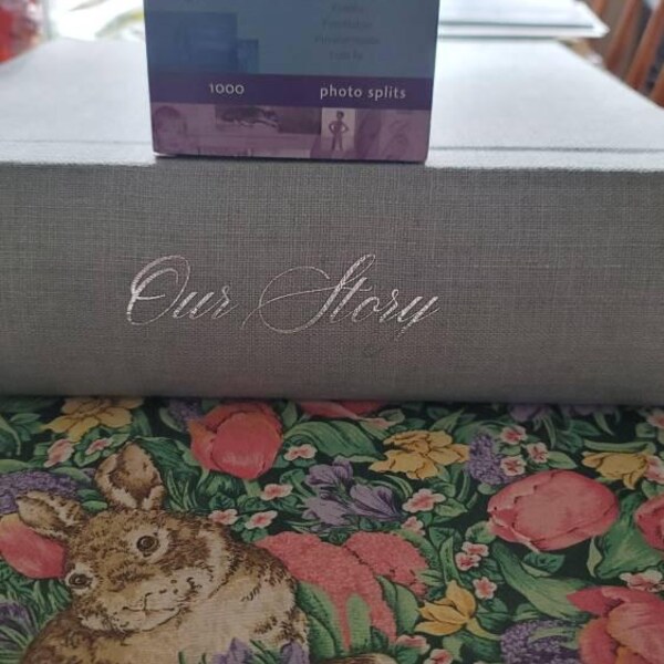 Linen Wedding Photo Album - Modern Wedding Gift, Anniversary Scrapbook ...