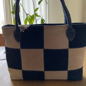 Upcycled Blue Red Basmati Rice Burlap Crossbody Bag, Casual Purse Made ...