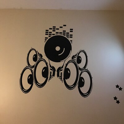 Music Speakers Wall Vinyl Sticker Radio Art Waterproof - Etsy