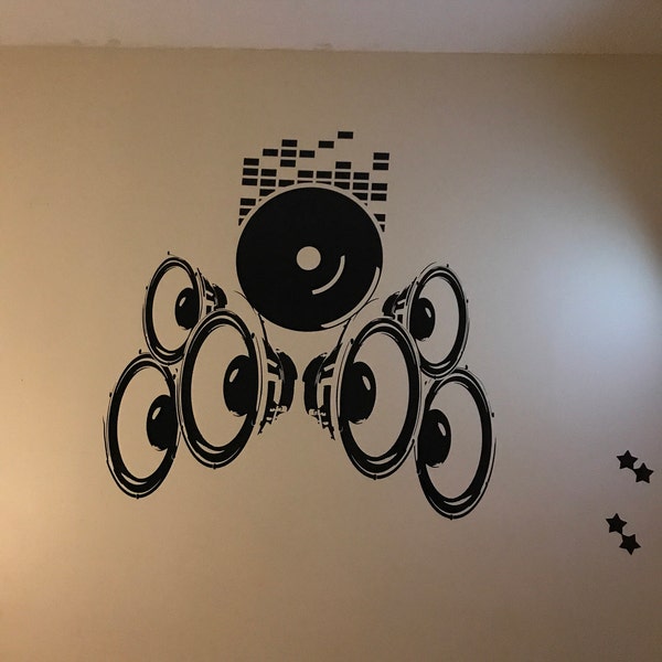 Music Speakers Wall Vinyl Sticker - Radio Art Waterproof Removable ...