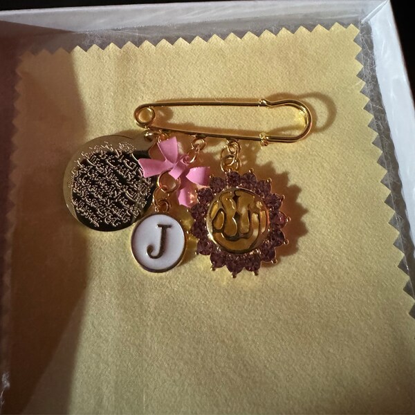 Pink Customized Baby Pin With Bead Name - Etsy