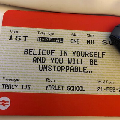 Personalised Train Ticket Good Luck Card, Train Ticket, Good Luck Card ...