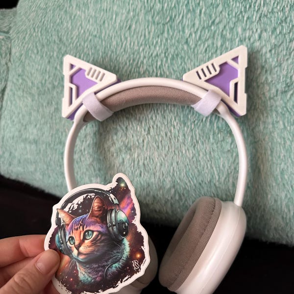 Mecha Cat Headphone Ears - Futuristic Bunny Headset Attachments ...