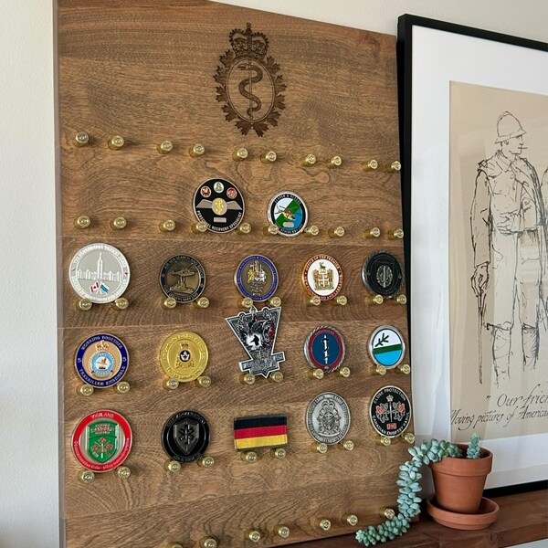 Challenge Coin Display | Thin Blue Line | Challenge Coin Holder ...